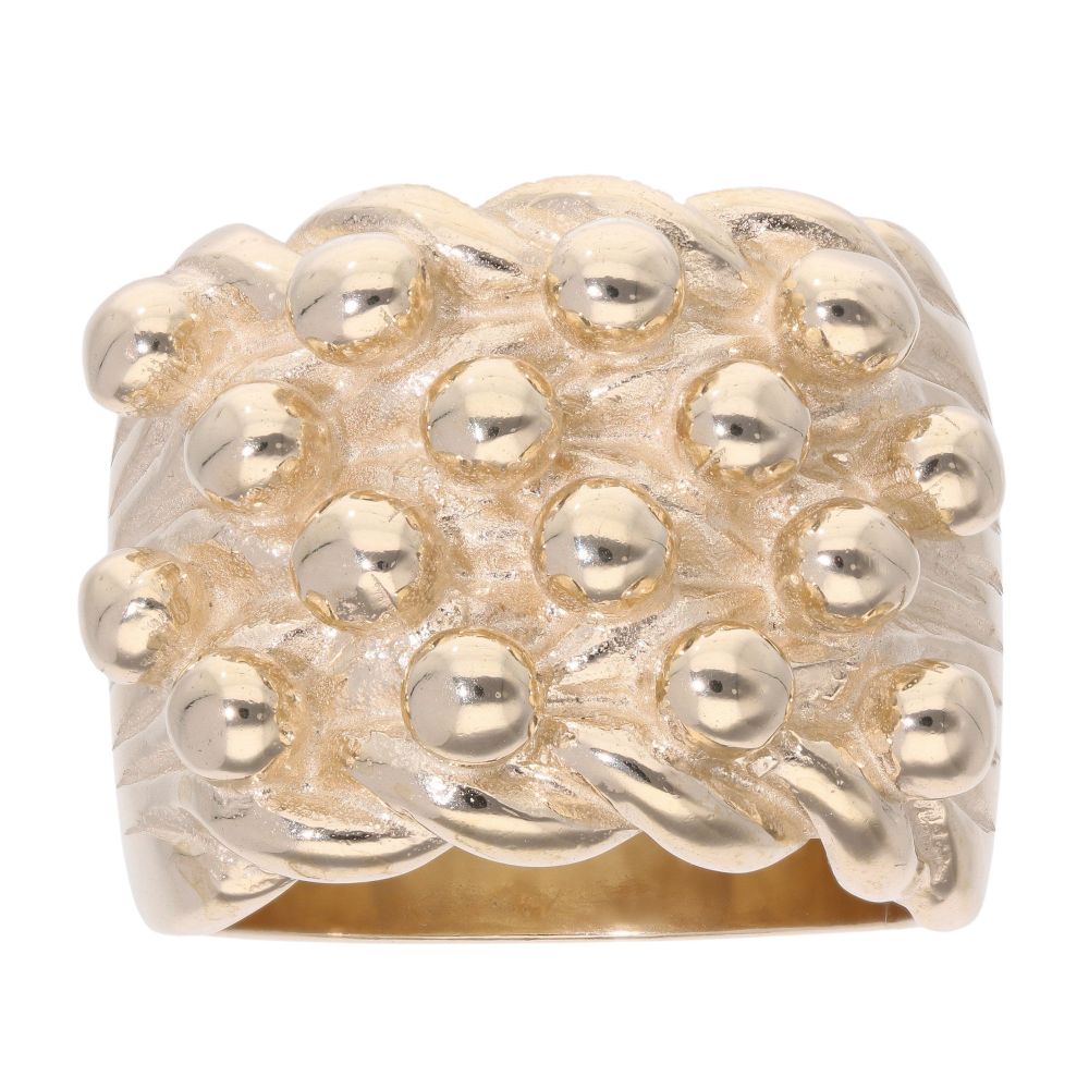 9ct Yellow Gold Four Row Keeper Ring RAMS4430000095 | Ramsdens Jewellery