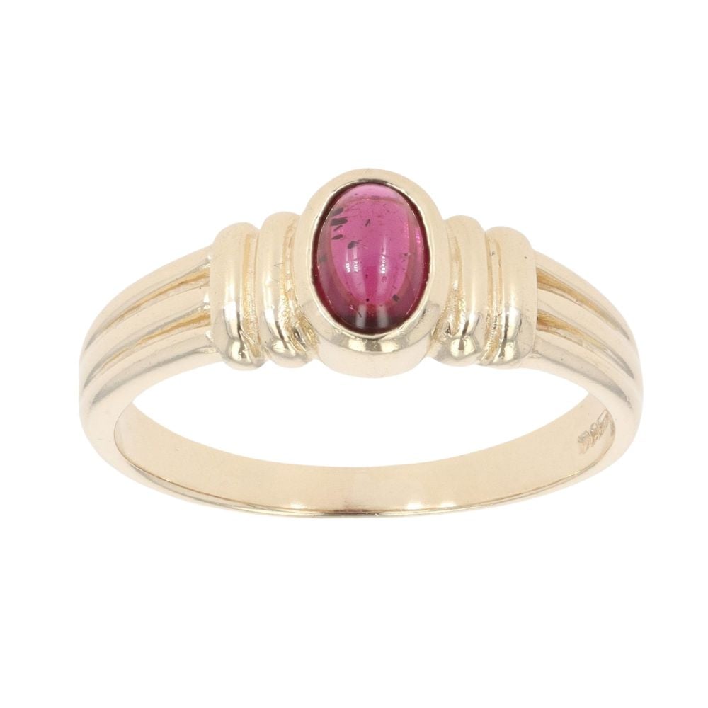 9ct Yellow Gold Ruby Single Stone Cabochon Ring RAMS981324887010 | Ramsdens Jewellery