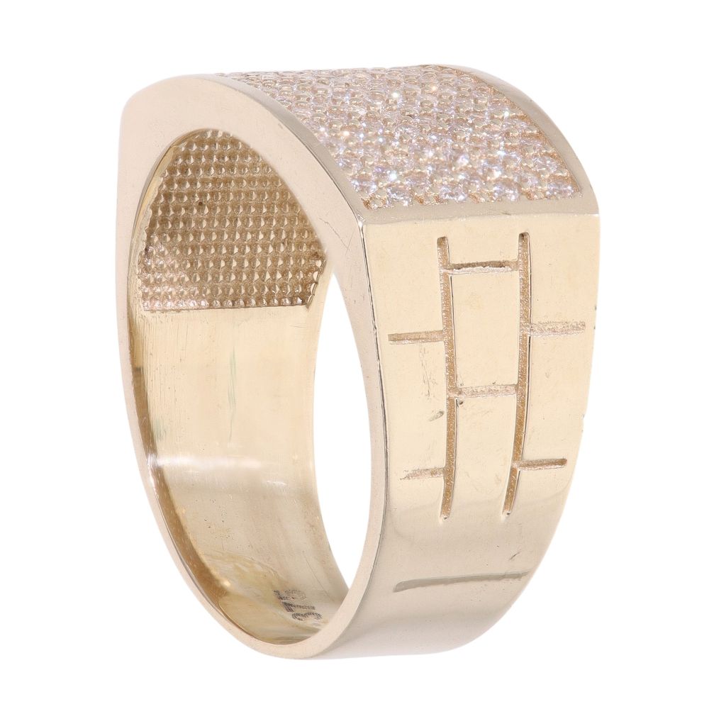 9ct Yellow Gold Cubic Zirconia Signet Ring | Ramsdens Jewellery