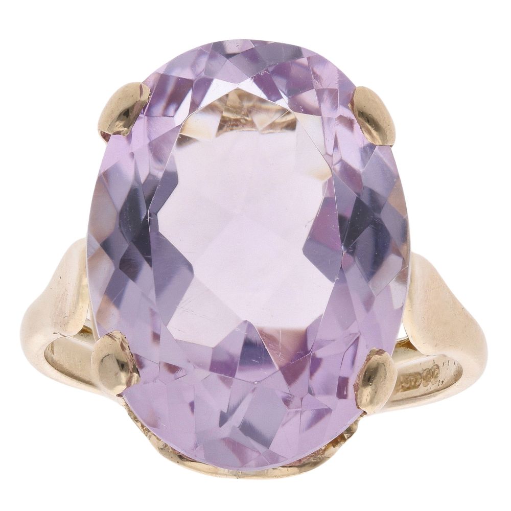 9ct Yellow Gold Single Stone Amethyst Ring RAMS743322710003 | Ramsdens ...