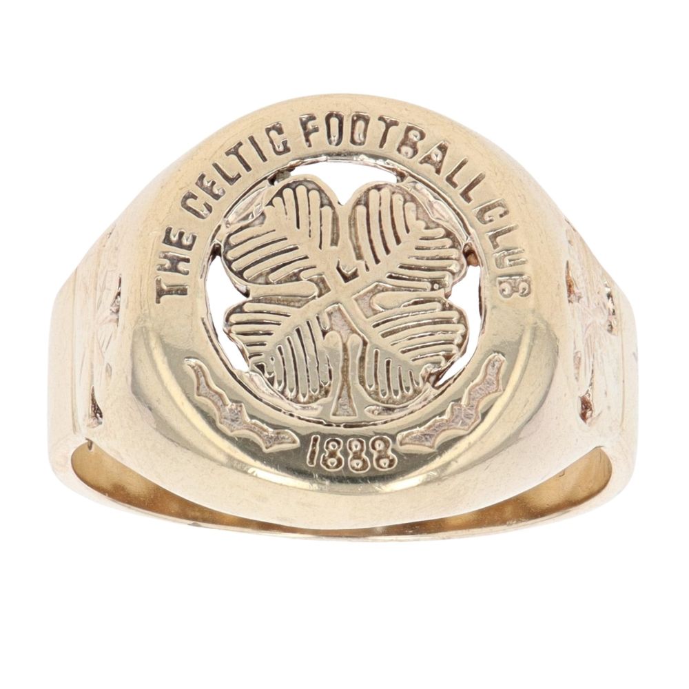 9ct Yellow Gold Celtic Football Club Signet Ring RAMS210202008401 ...