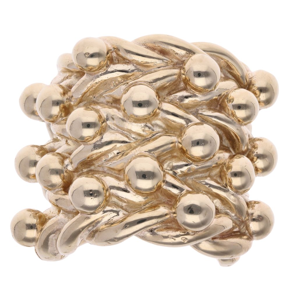 9ct Yellow Gold Three Row Keeper Ring RAMS672354379002 | Ramsdens Jewellery