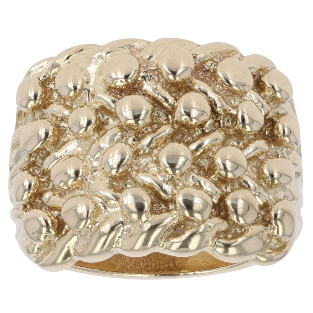 9ct Yellow Gold Four Row Keeper Ring RAMS773353045009 | Ramsdens Jewellery