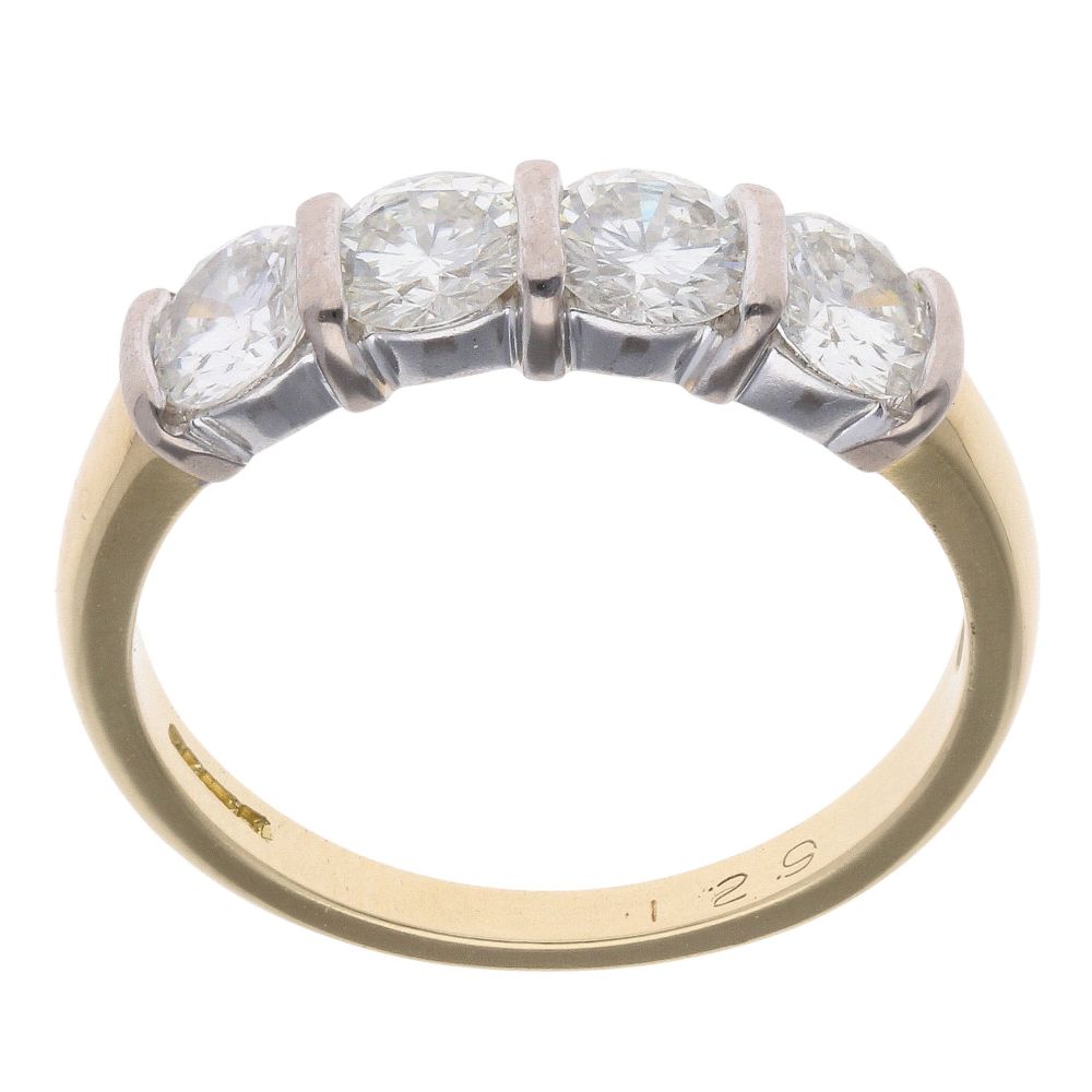 18ct Yellow Gold 1.25cts Brilliant Cut Diamond Four Stone Ring ...