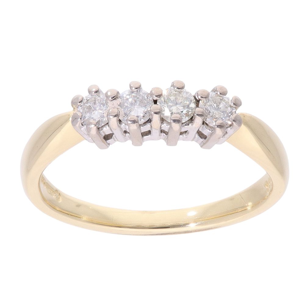 18ct Yellow Gold 0.33ct Diamond Four Stone Ring RAMS971299750025 ...