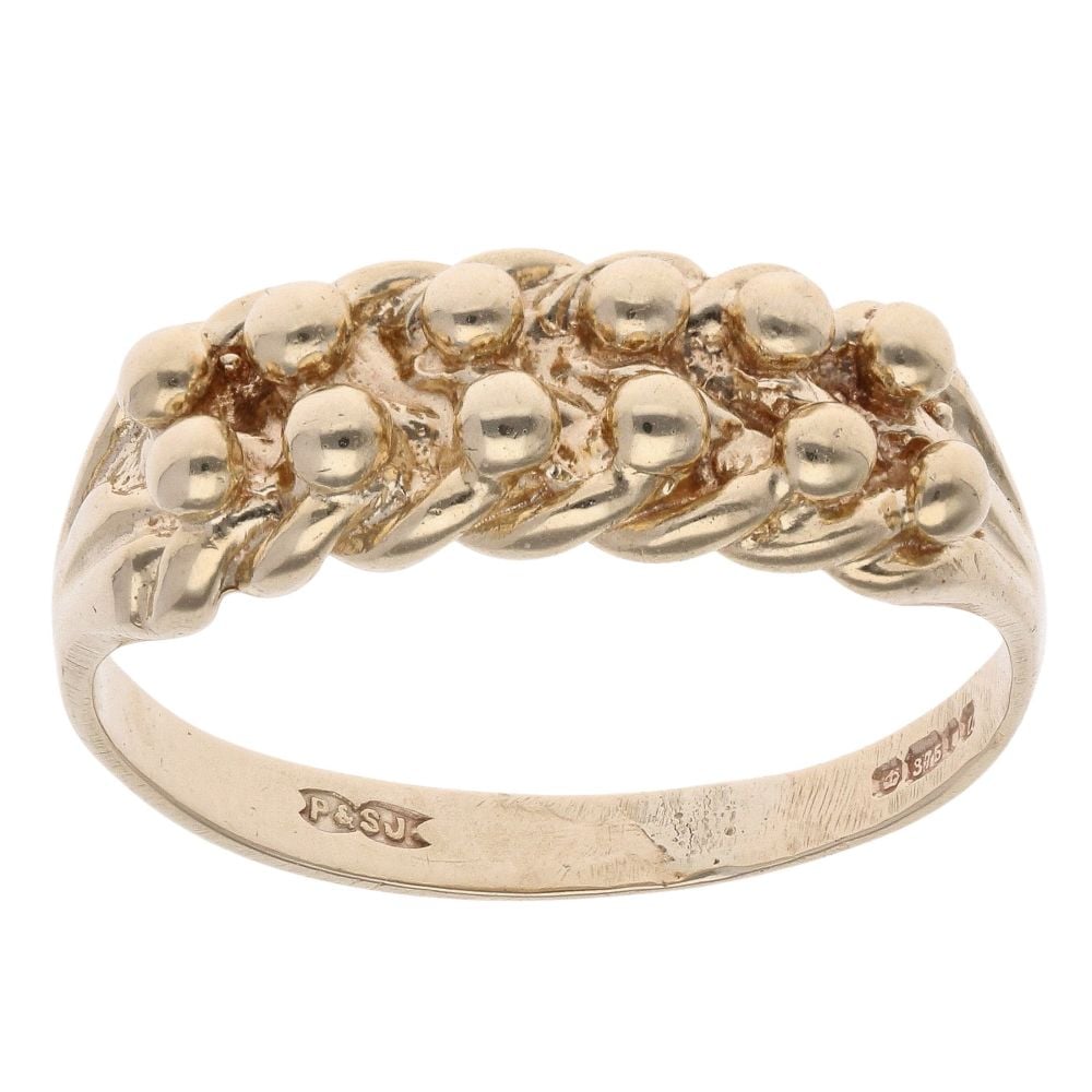 9ct Yellow Gold Two Row Keeper Ring RAMS668358963002 | Ramsdens Jewellery