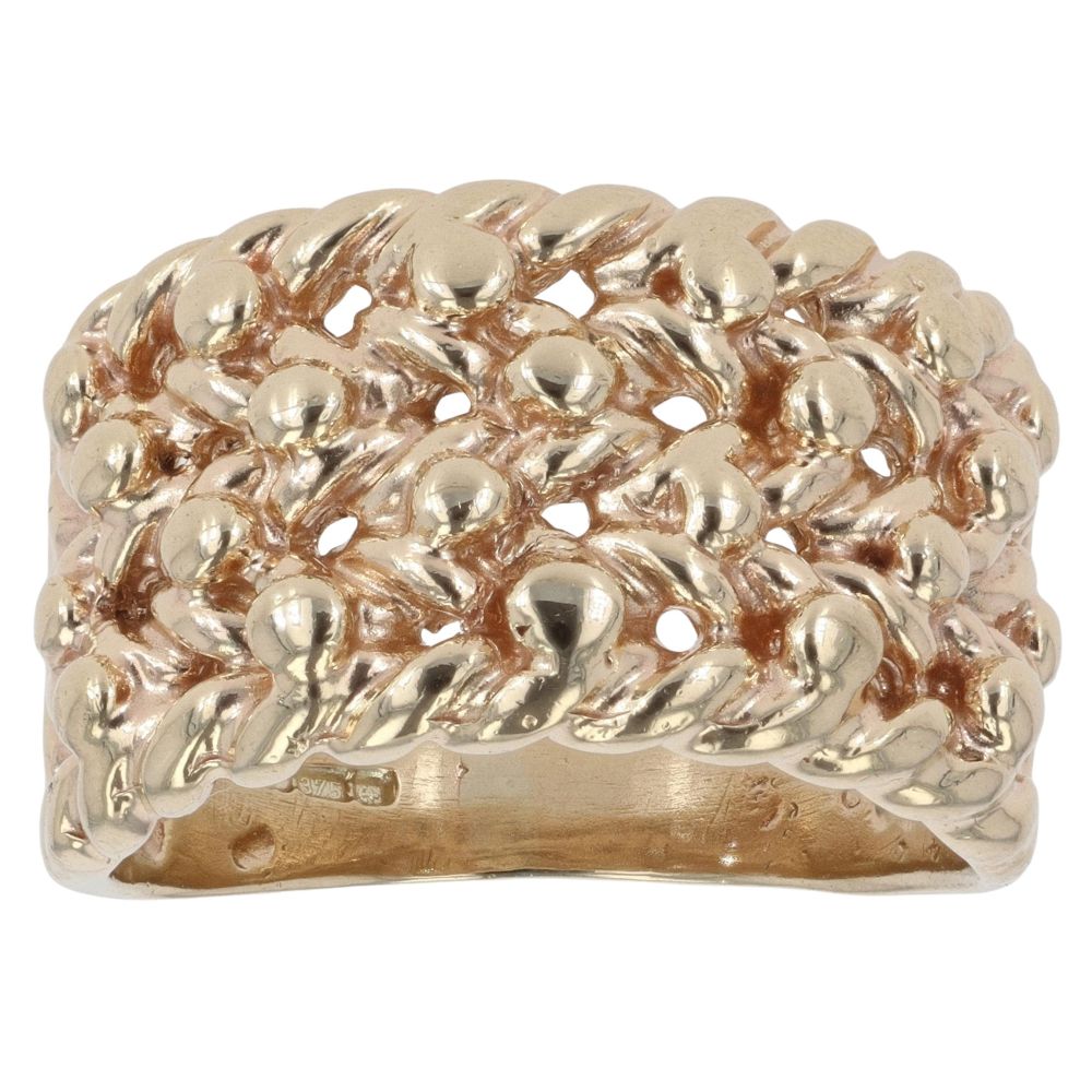 9ct Yellow Gold Four Row Keeper Ring RAMS676355921005 | Ramsdens Jewellery