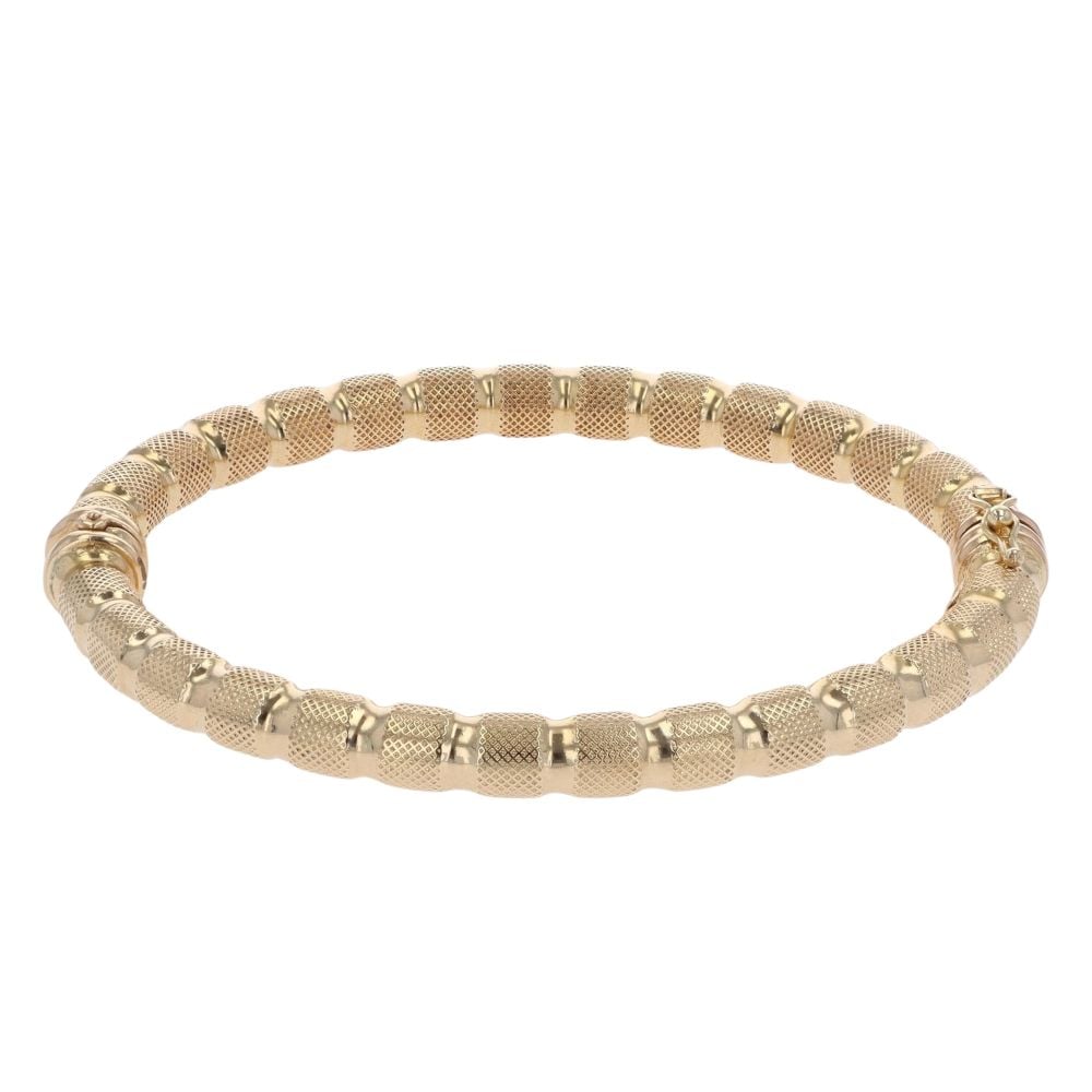 9ct Yellow Gold Patterned Hinged Bangle RAMS999334751002 | Ramsdens Jewellery