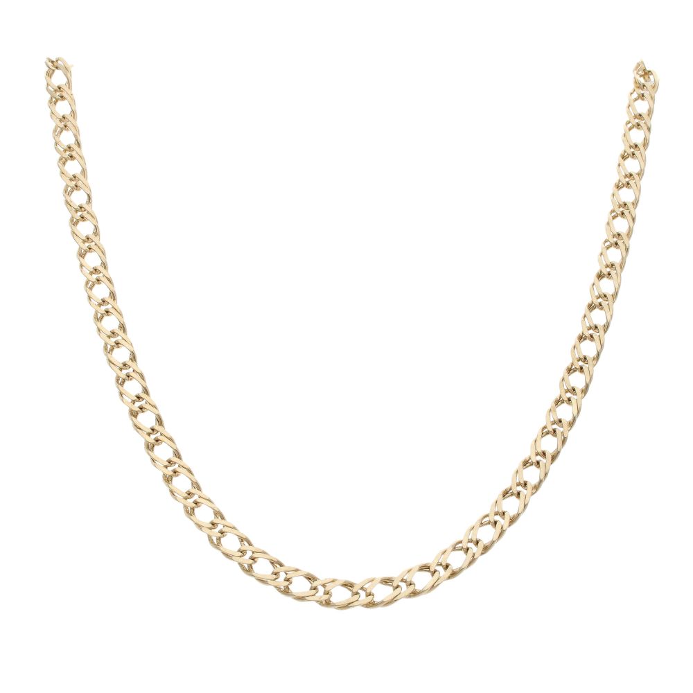 9ct Yellow Gold Double Curb Chain 20