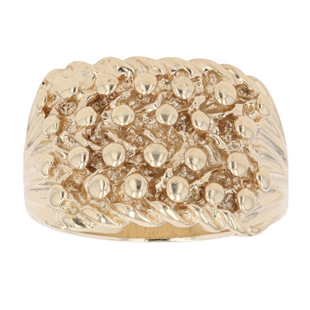 9ct Yellow Gold Four Row Keeper Ring RAMS961362387002 | Ramsdens Jewellery