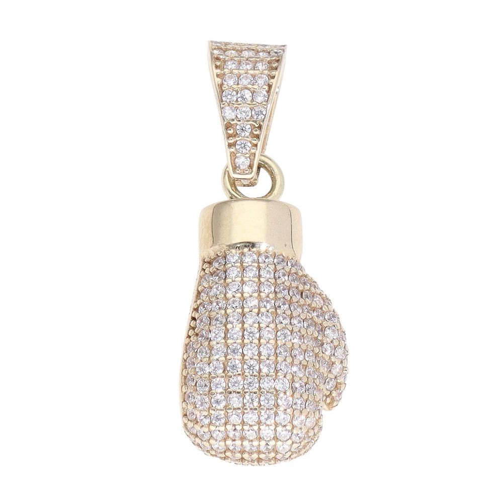9ct Yellow Gold Cubic Zirconia Boxing Glove Pendant RAMS3380000040 | Ramsdens Jewellery