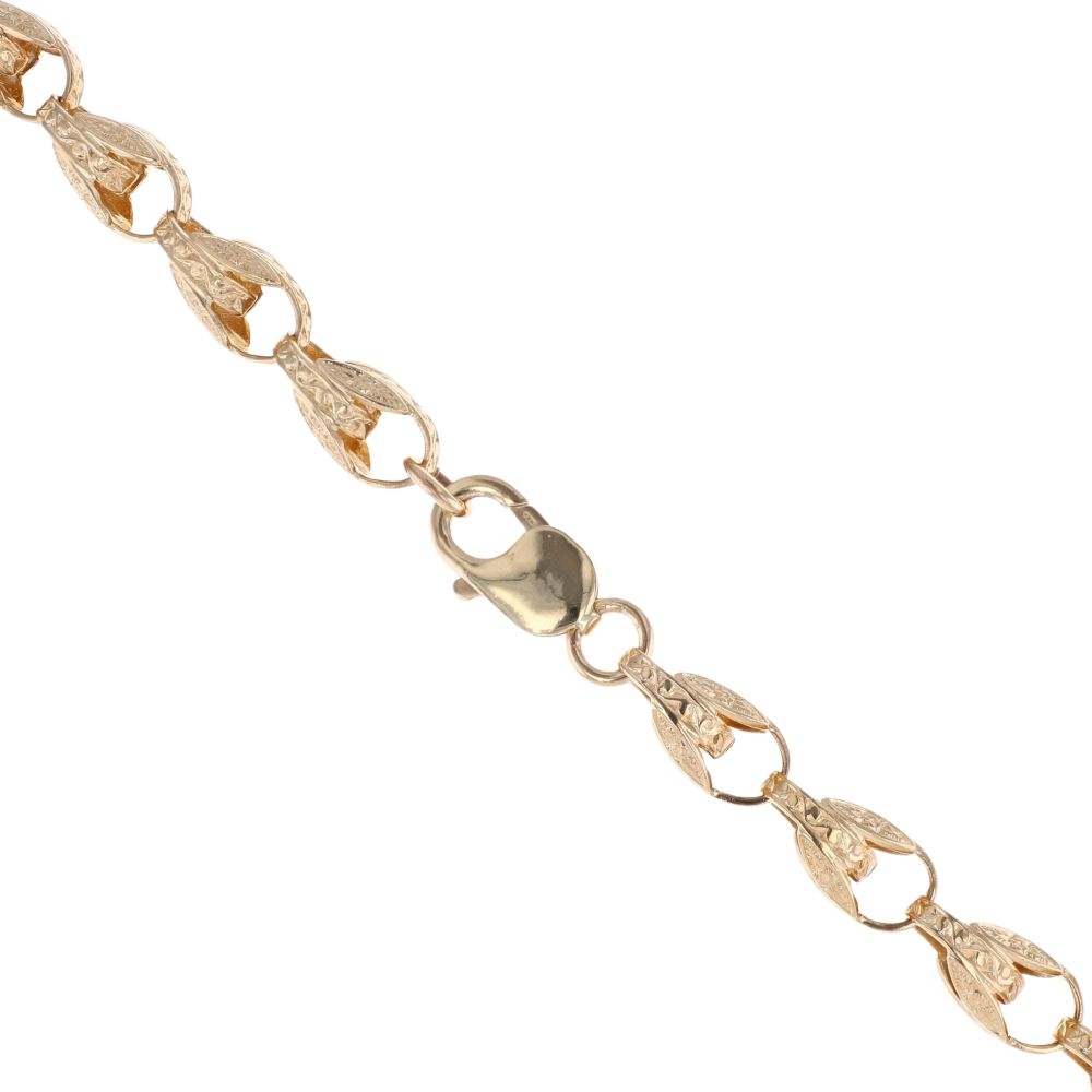 9ct Yellow Gold Patterned Tulip Chain 22" RAMS212001015701 | Ramsdens ...