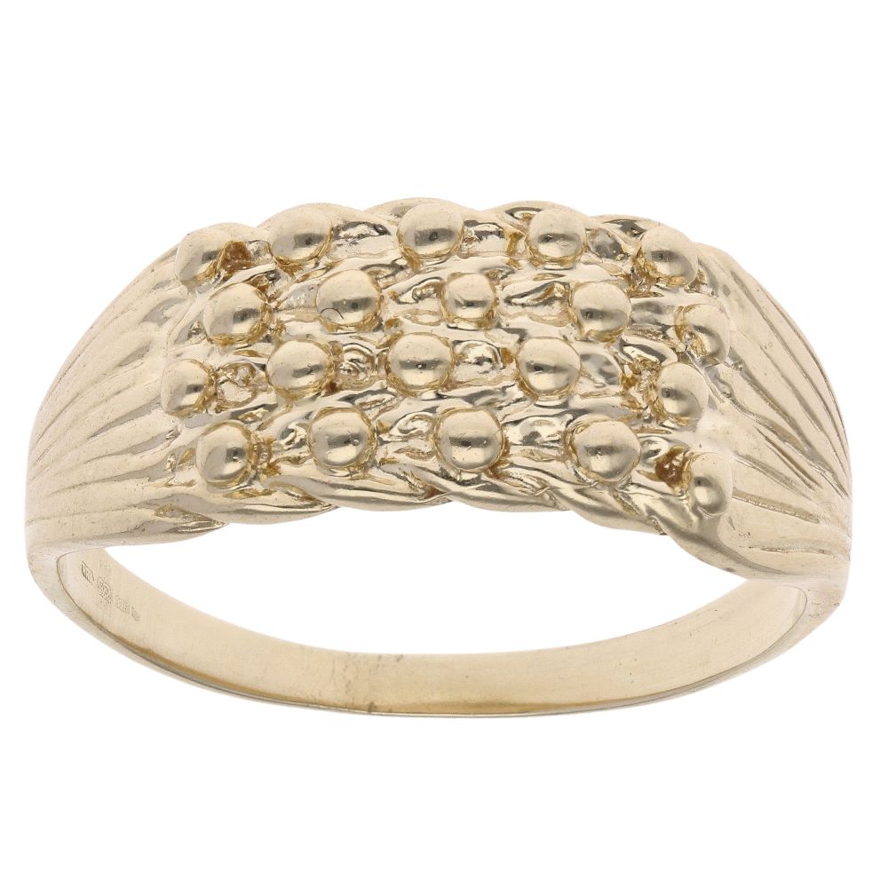 9ct Yellow Gold Four Row Keeper Ring RAMS766357793003 | Ramsdens Jewellery