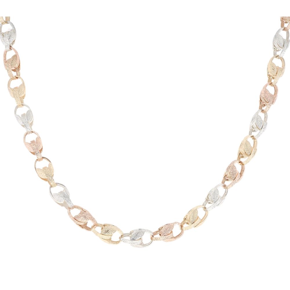 9ct Yellow White And Rose Gold Tulip Chain 30" RAMS692334652001 ...