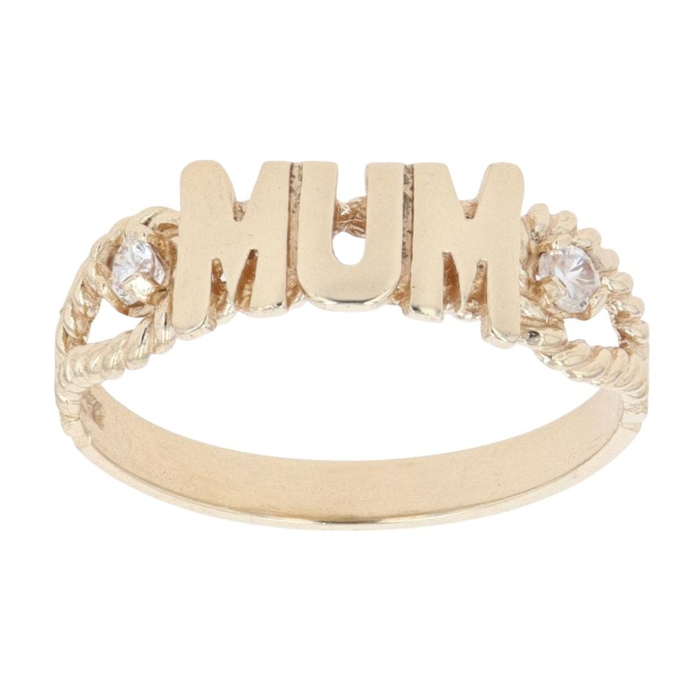 9ct Yellow Gold Cubic Zirconia Mum Ring RAMS910353395005 | Ramsdens ...
