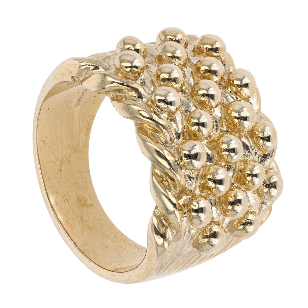 9ct Yellow Gold Four Row Keeper Ring RAMS4430000085-Z | Ramsdens Jewellery