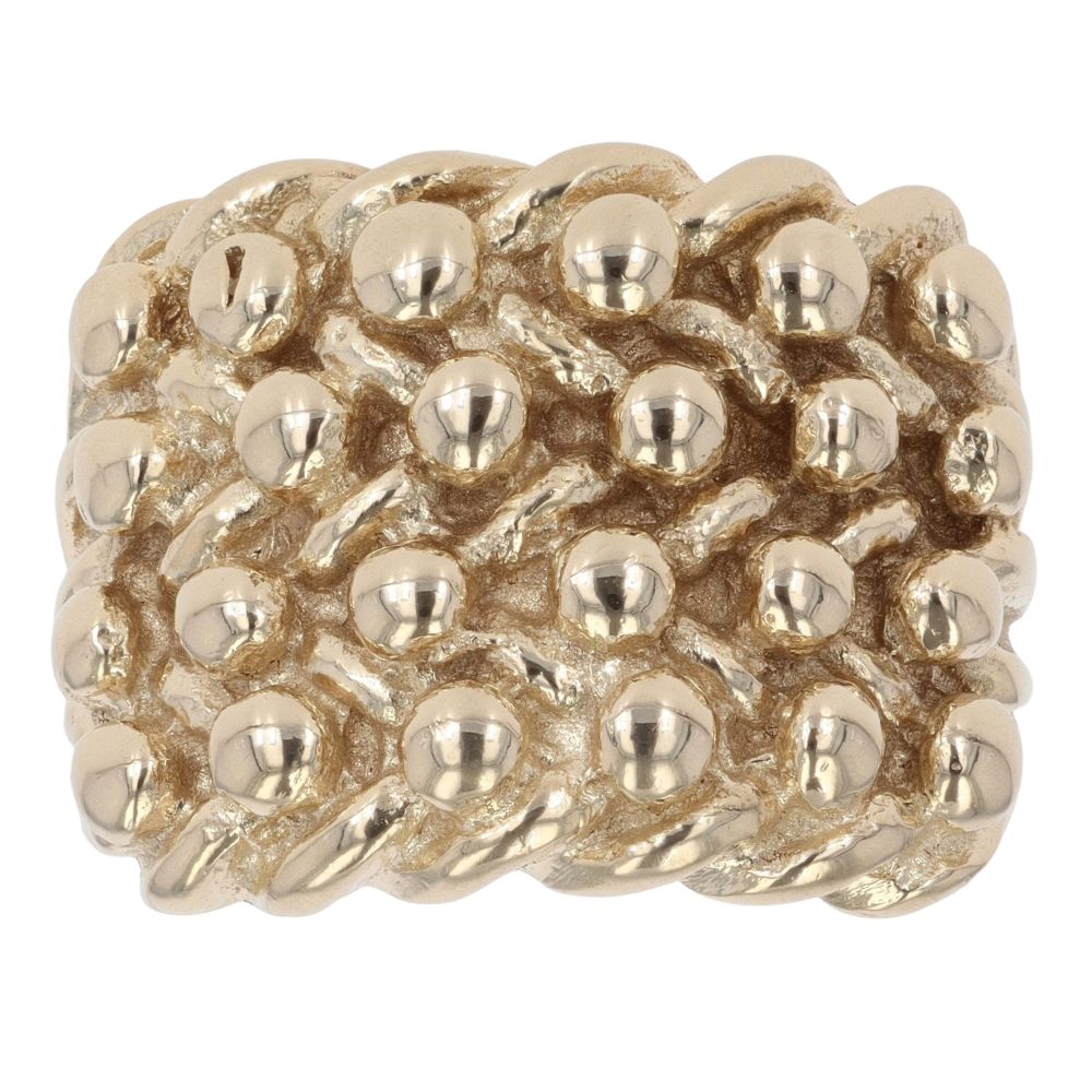 9ct Yellow Gold Four Row Keeper Ring RAMS762358210008 | Ramsdens Jewellery