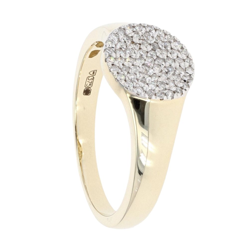9ct Yellow Gold 0.30ct Diamond Signet Ring | Ramsdens Jewellery