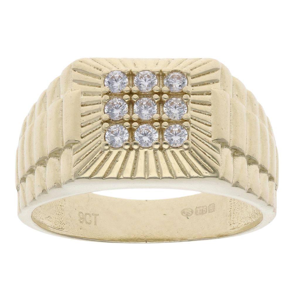 9ct Yellow Gold Cubic Zirconia Signet Ring RAMS992352303004 | Ramsdens Jewellery