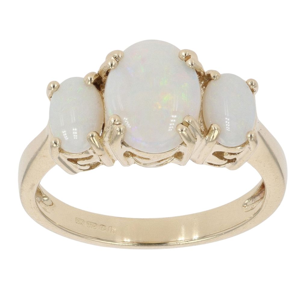 9ct Yellow Gold Three Stone Opal Ring RAMS946356917045 | Ramsdens Jewellery