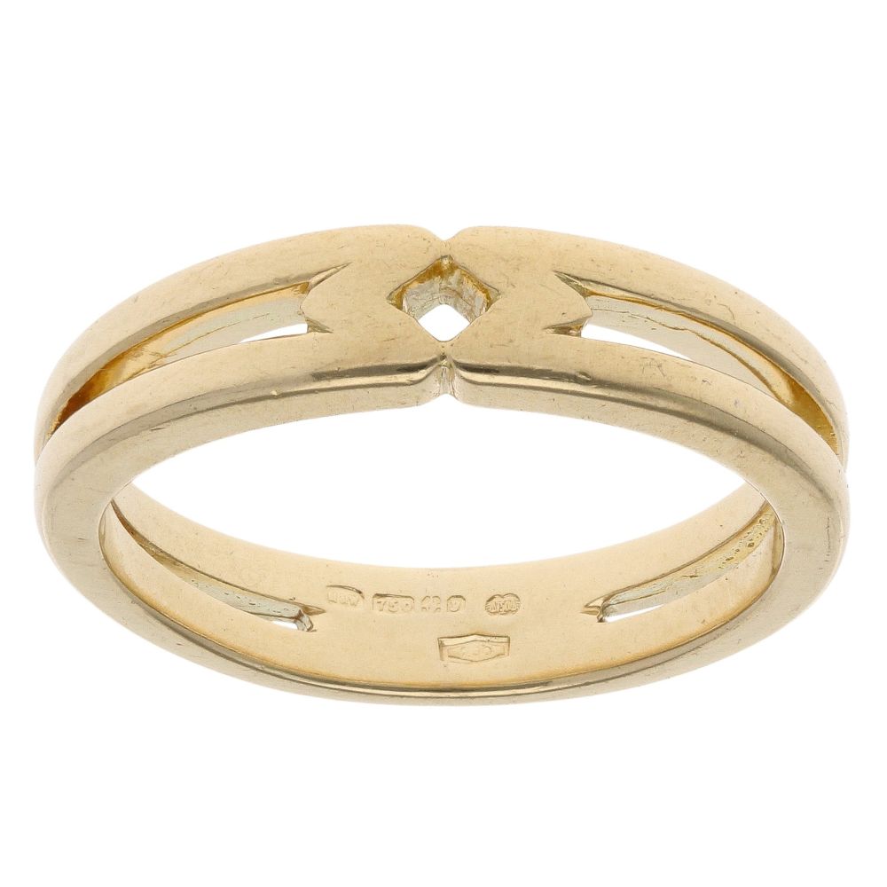 18ct Yellow Gold Split Band Patterned Ring RAMS210900890301 | Ramsdens ...