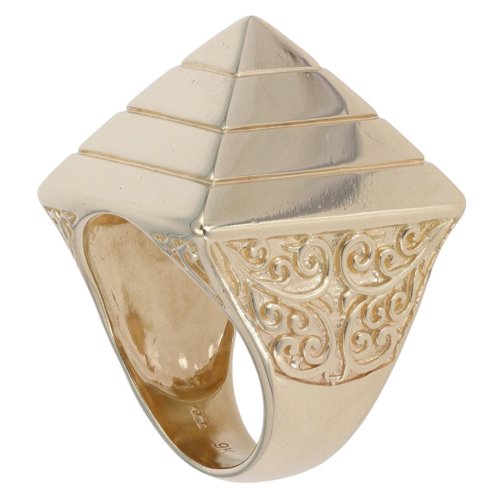 9ct Yellow Gold Pyramid Ring RAMS675347676005 | Ramsdens Jewellery