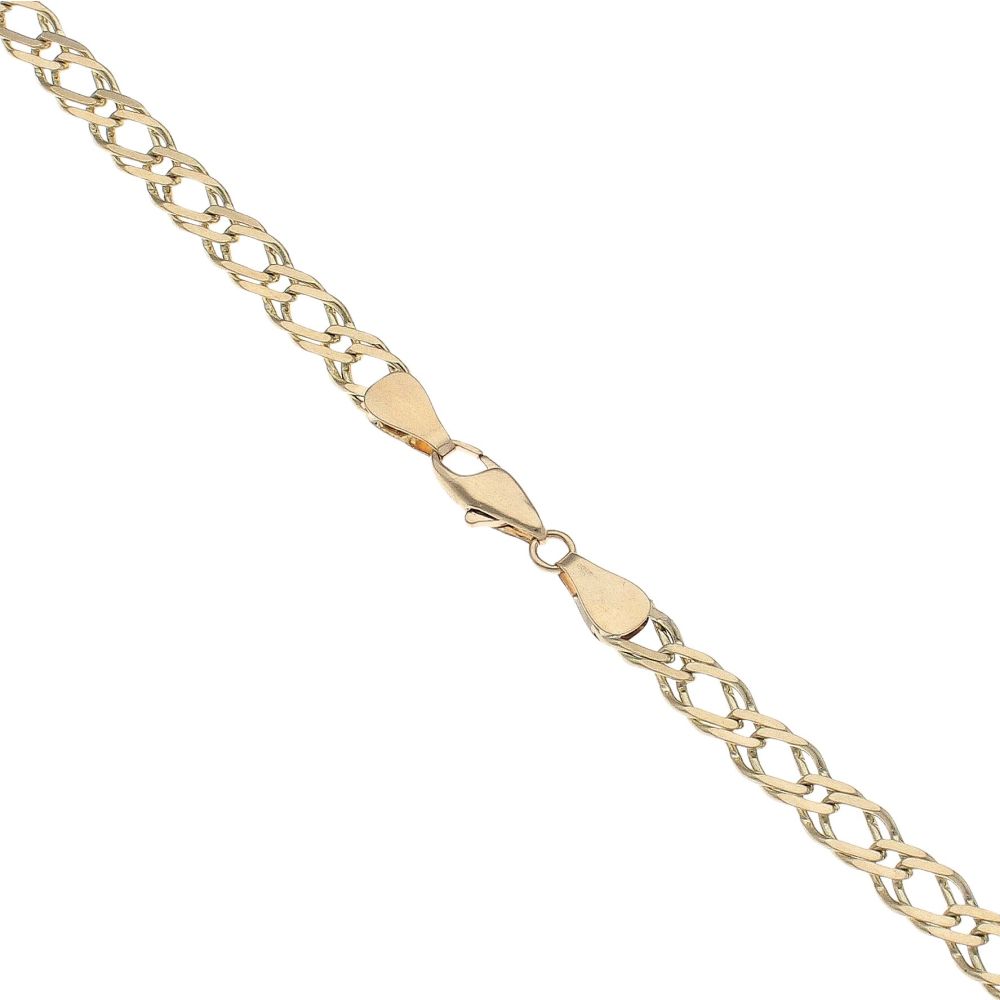 9ct Yellow Gold Double Curb Chain 16" RAMS199338881002 | Ramsdens Jewellery