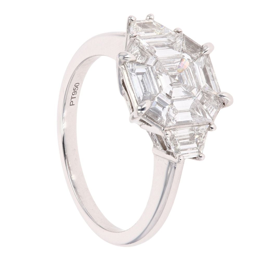 Platinum 1.71ct Pie Cut Diamond Ring RAMSSBRGO9039 | Ramsdens Jewellery