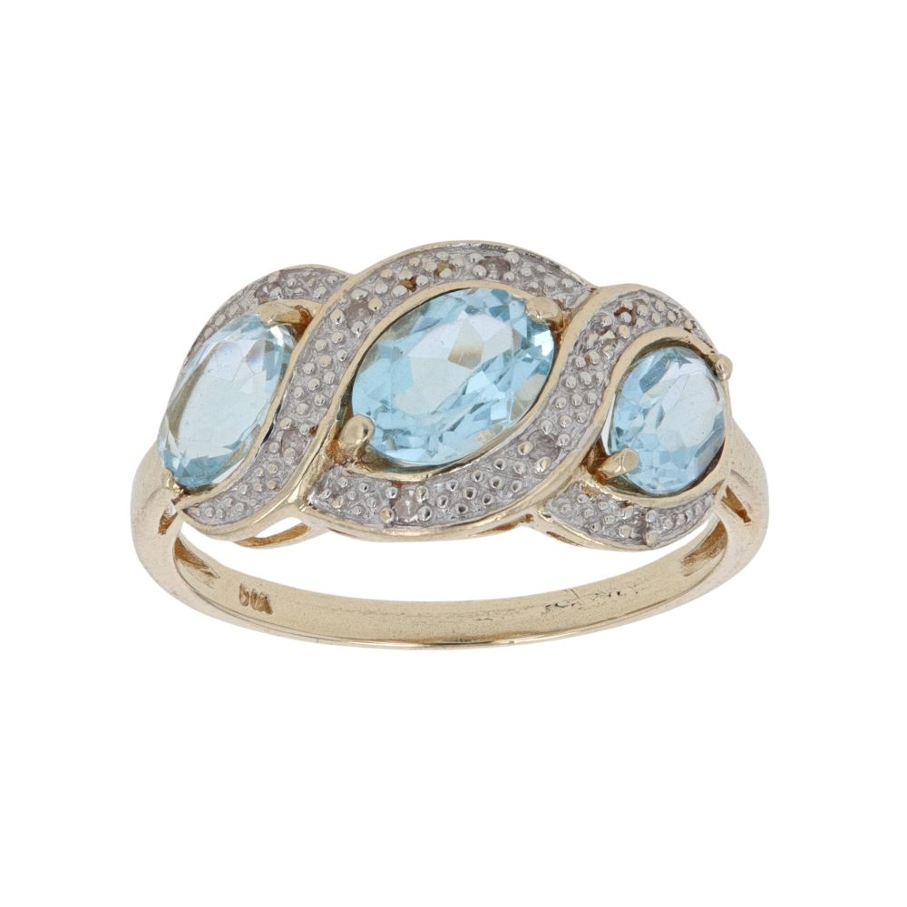 9ct Yellow Gold 0.05ct Diamond And Topaz Ring RAMS741321285006 ...