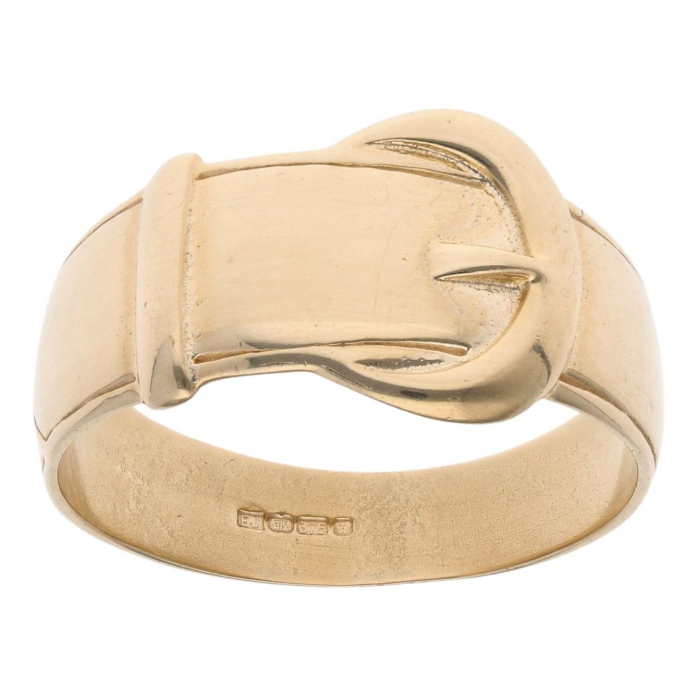 9ct Yellow Gold Plain Buckle Ring RAMS450356302014 | Ramsdens Jewellery