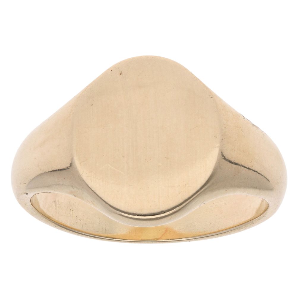 9ct Yellow Gold Plain Signet Ring RAMS122354149003 | Ramsdens Jewellery