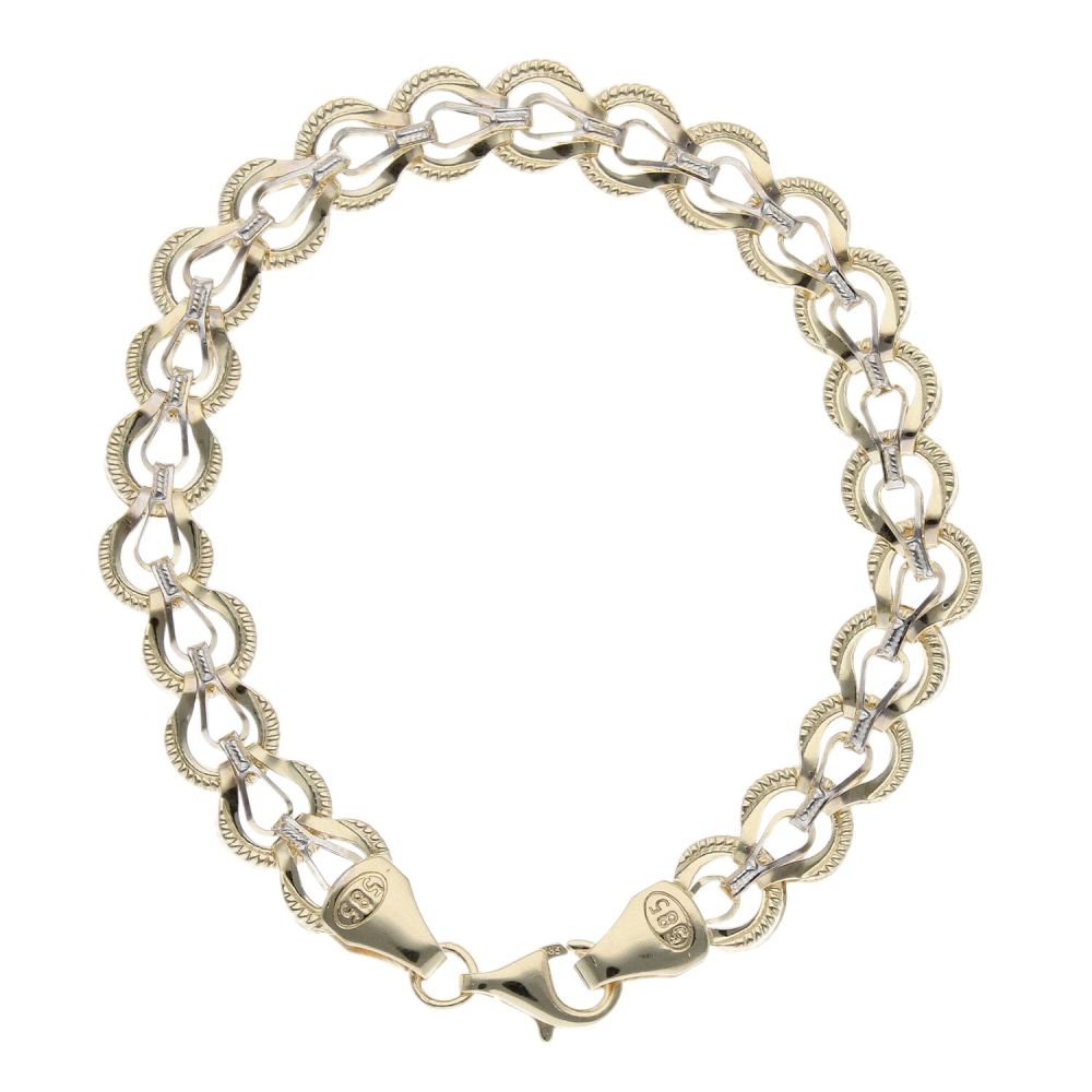14ct Yellow & White Gold Child's 5.5" Bracelet RAMS7840000077 ...