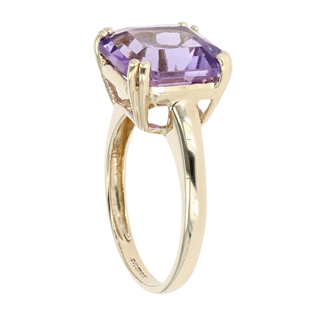 9ct Yellow Gold Single Stone Amethyst Ring | Ramsdens Jewellery