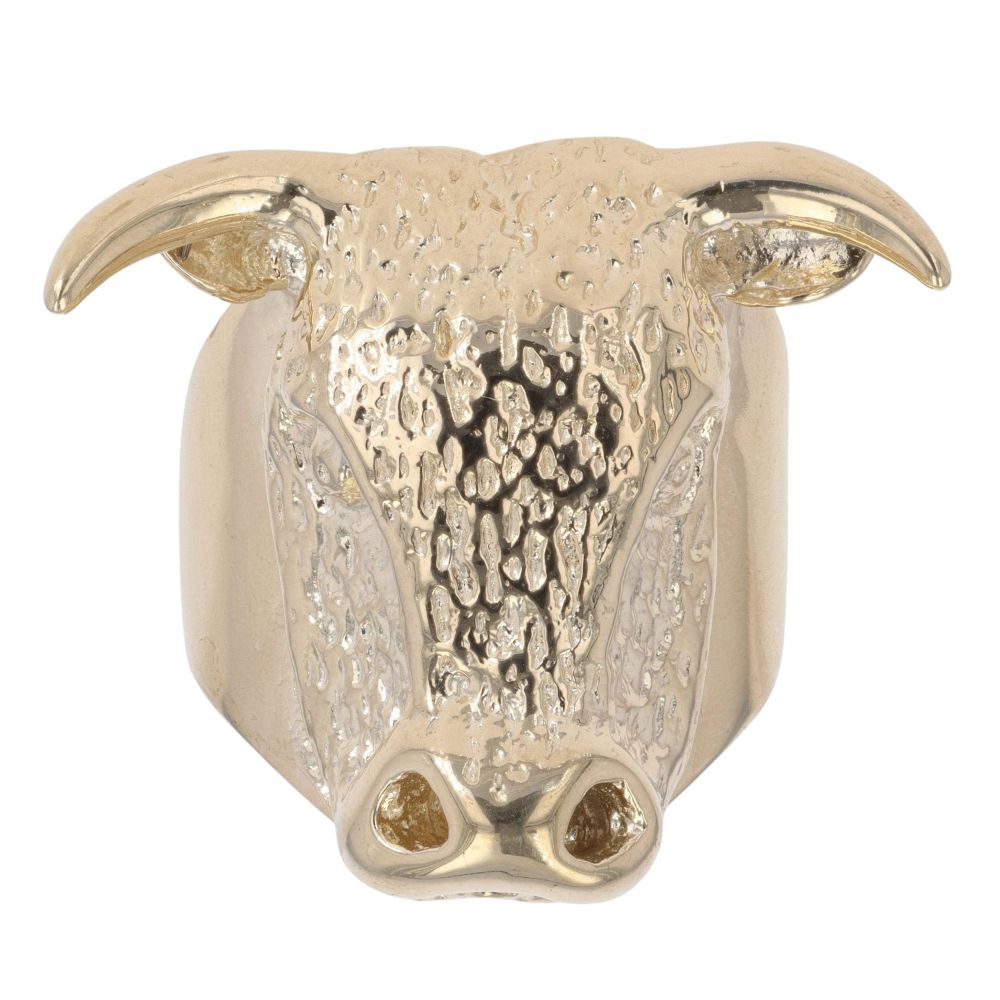 9ct Yellow Gold Bulls Head Ring RAMS177337088001 | Ramsdens Jewellery
