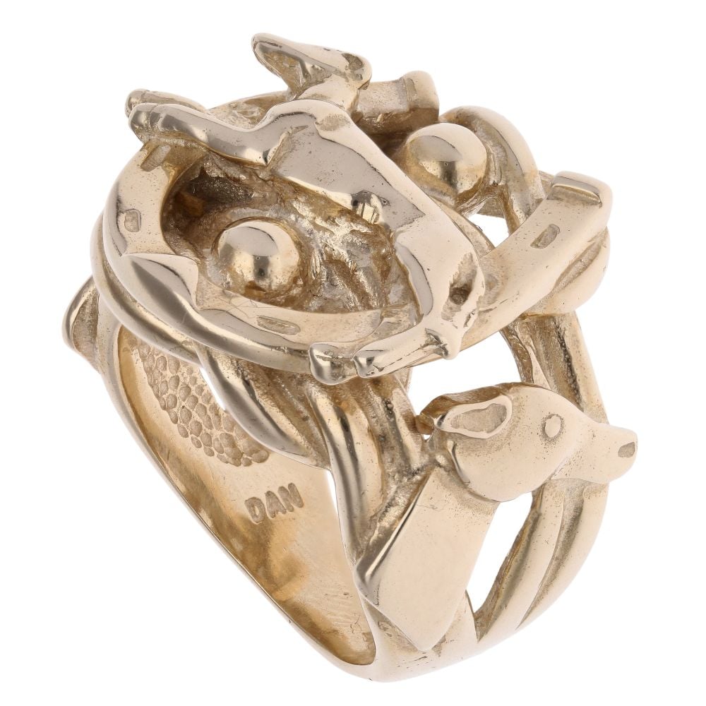 9ct Yellow Gold Greyhound Horseshoe Ring RAMS3410000010-Z | Ramsdens ...