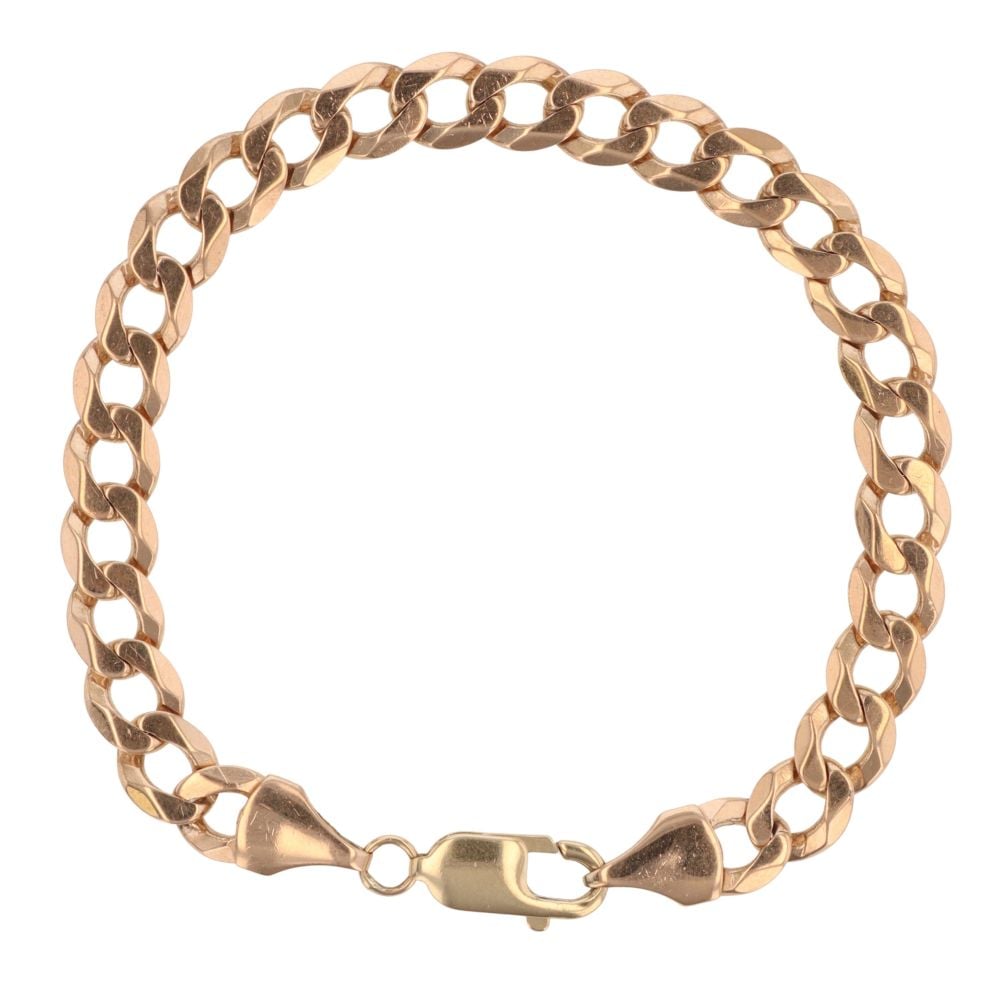 9ct Yellow Gold Curb Bracelet 8" RAMS970370393008 | Ramsdens Jewellery