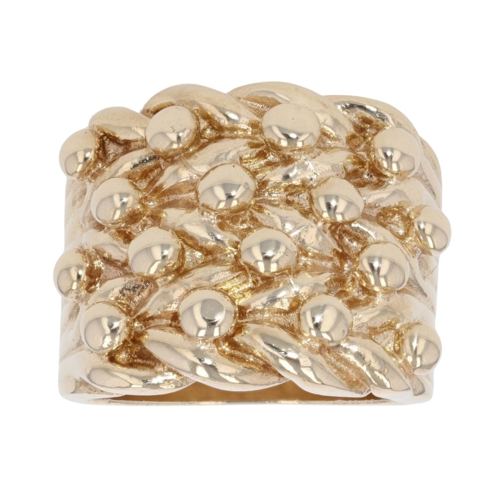 9ct Yellow Gold Four Row Keeper Ring RAMS820328532001 | Ramsdens Jewellery
