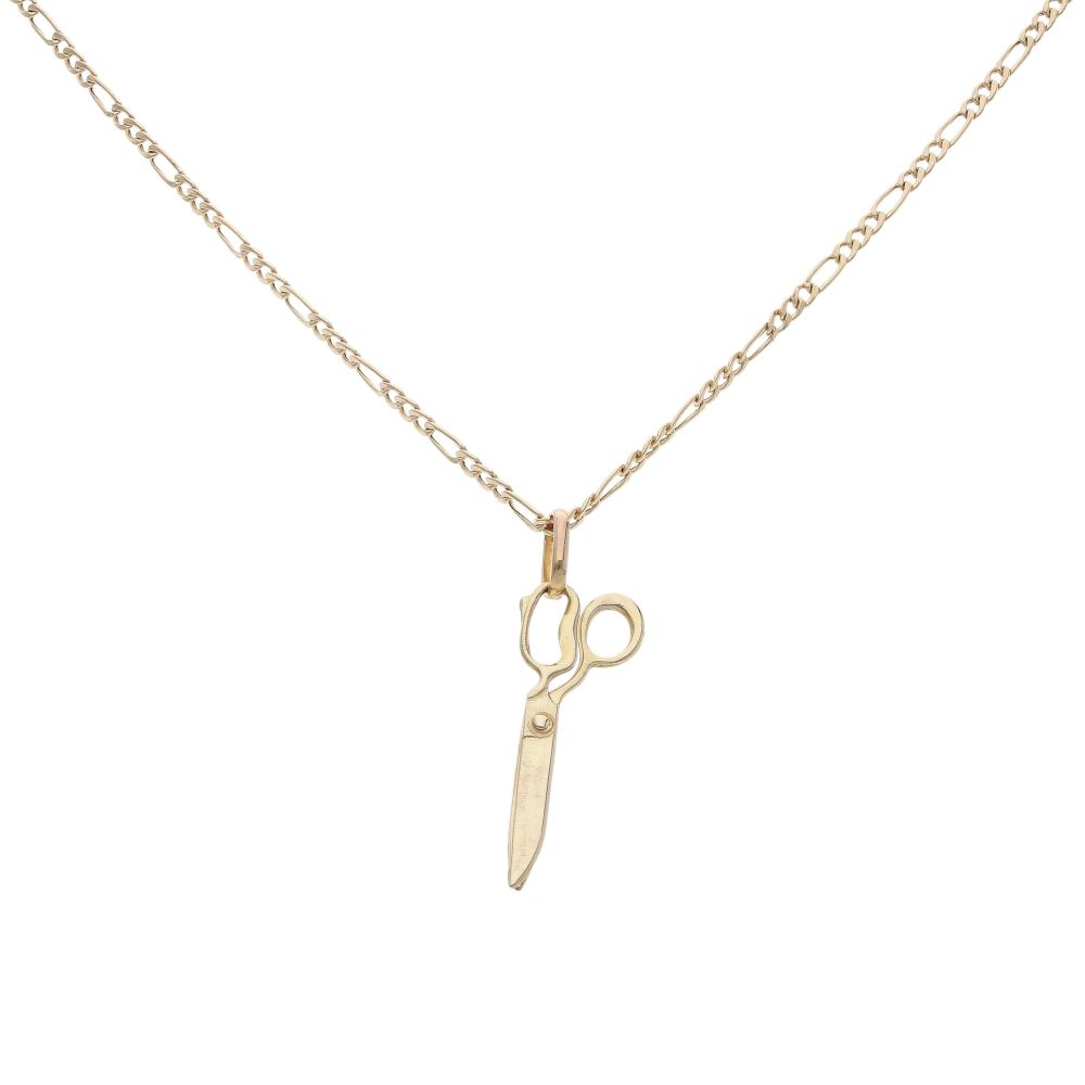 9ct Yellow Gold Scissors Pendant And Chain 18" RAMS796350533008 ...