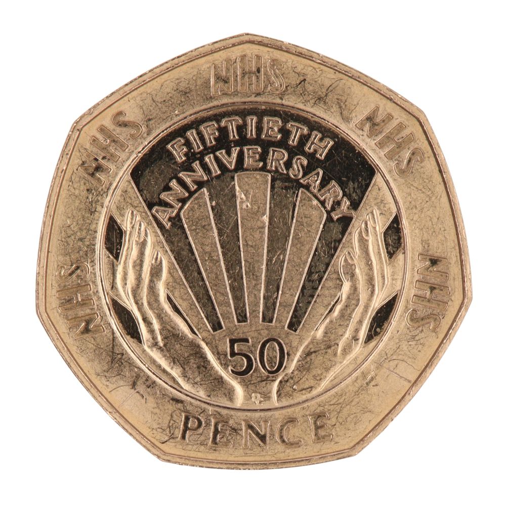 1998 Elizabeth II NHS 50p Coin RAMS186375696016 | Ramsdens Jewellery