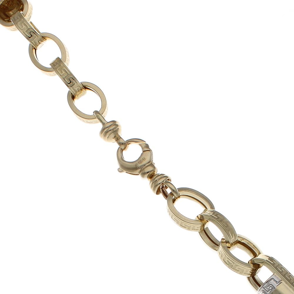 14ct Yellow And White Gold Greek Key Link 26" Chain RAMS7830000628 ...