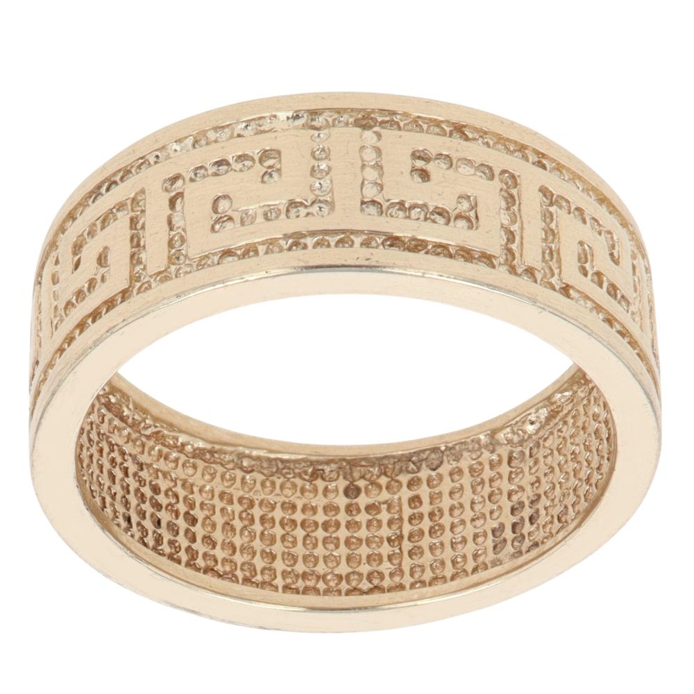 9ct Yellow Gold Greek Key Full Band RAMS664346935004 | Ramsdens Jewellery