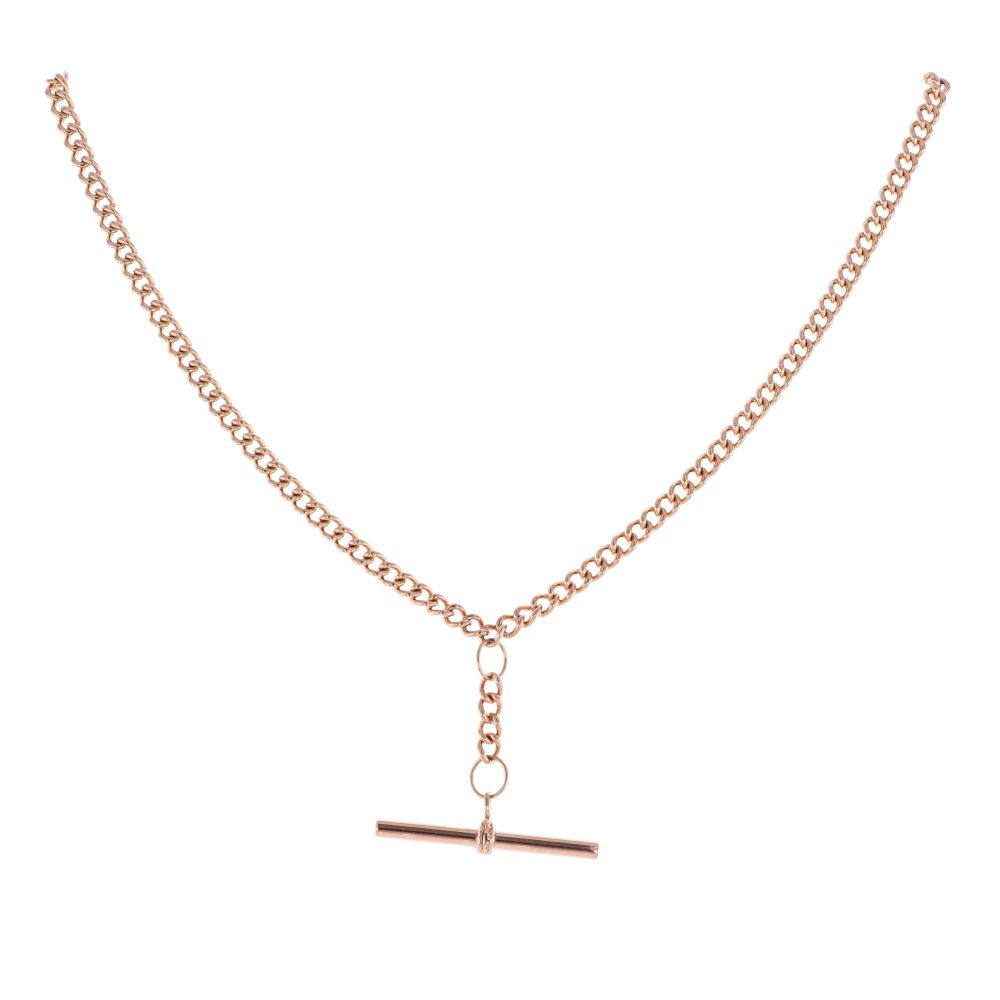 9ct Rose Gold T-Bar Chain 18" RAMS846313398046 | Ramsdens Jewellery