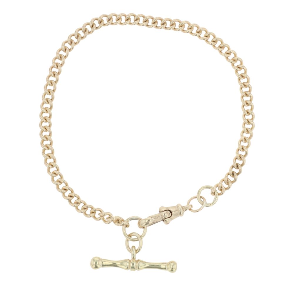 9ct Yellow Gold Albert T-Bar Bracelet 7.5" RAMS210700714901 | Ramsdens ...