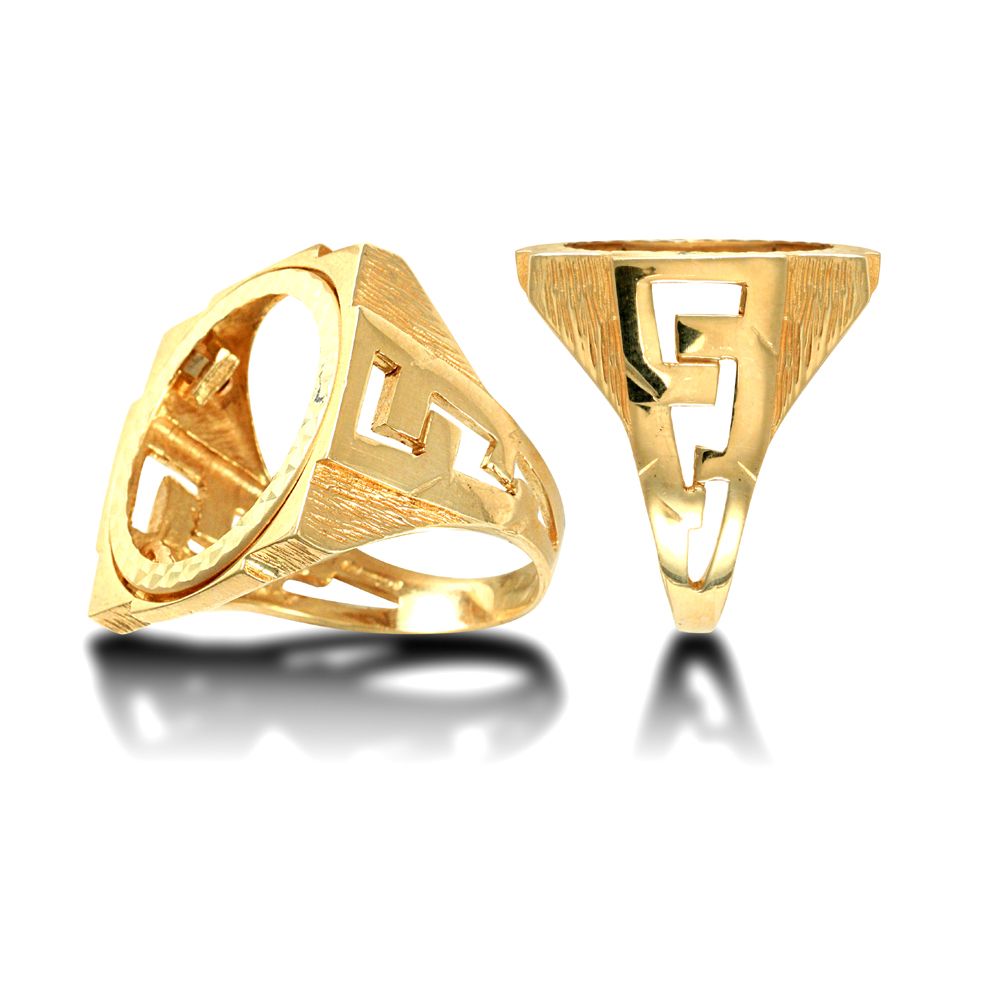 9ct Yellow Gold Square id Full Sovereign Ring Mount RAMSJRN182-F ...