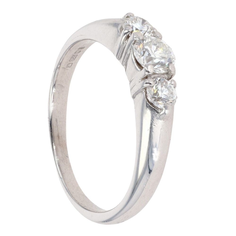 18ct White Gold 0.50ct Diamond Trilogy Ring RAMS763279423005 | Ramsdens Jewellery