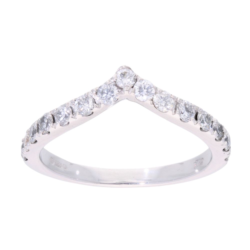 18ct White Gold 0.50ct Diamond Wishbone Ring RAMS640276108005 ...