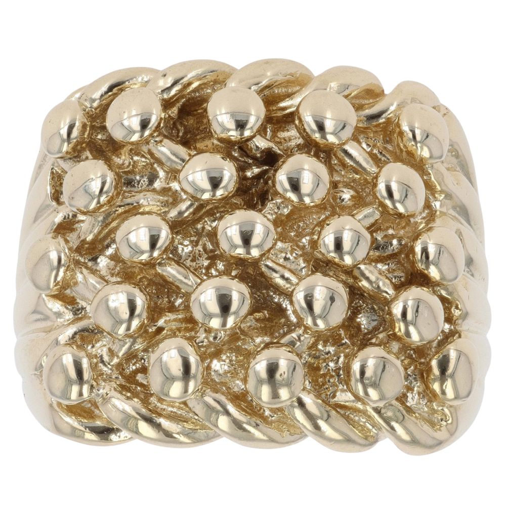 9ct Yellow Gold Five Row Keeper Ring RAMS820354635005 | Ramsdens Jewellery