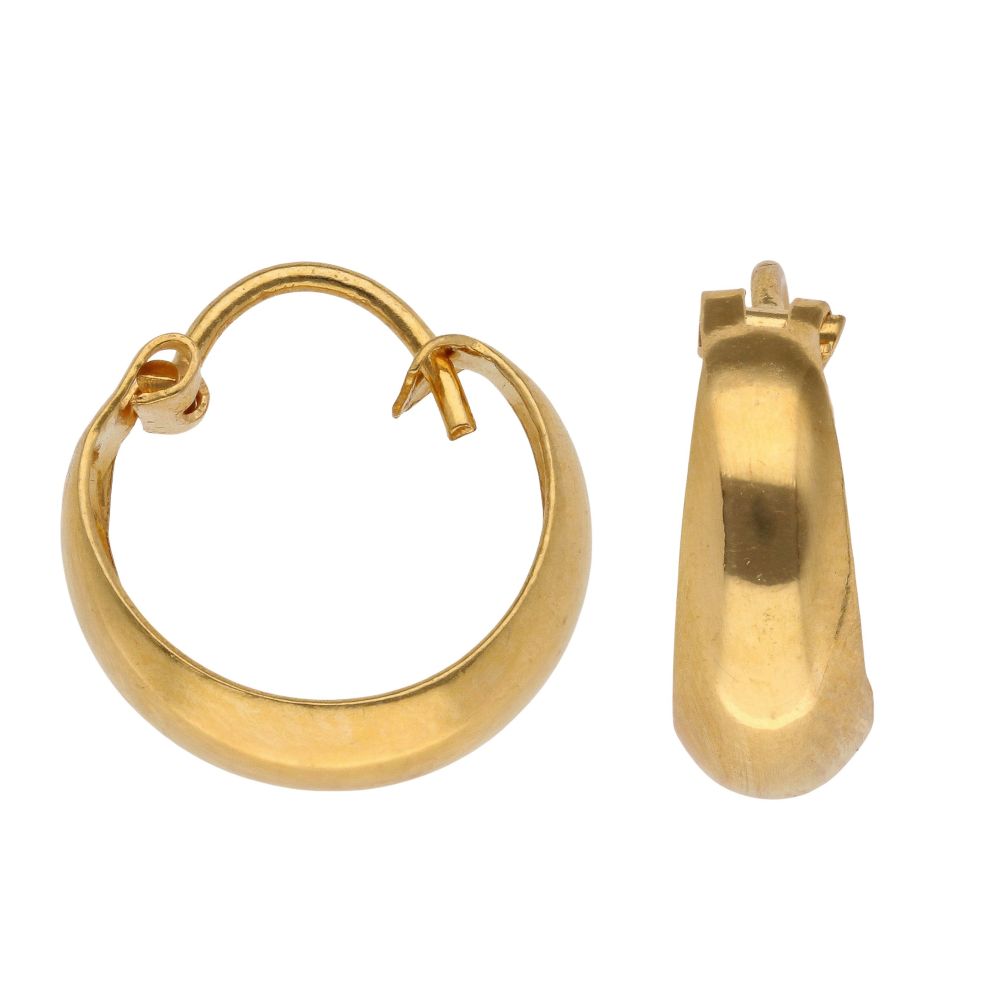 22ct Yellow Gold Classic Plain Basket Hoop Earrings RAMS2450000056 ...