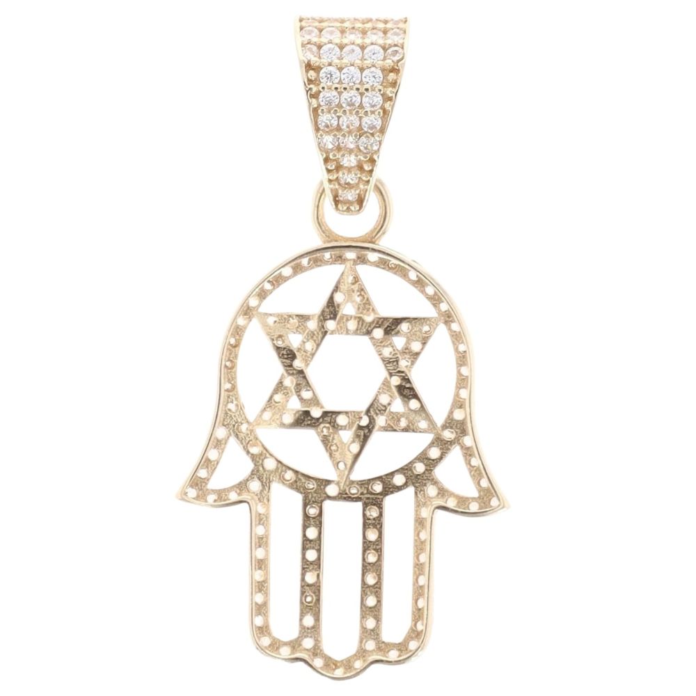 9ct Yellow Gold Hamza Hand Pendant RAMS3380000305 | Ramsdens Jewellery