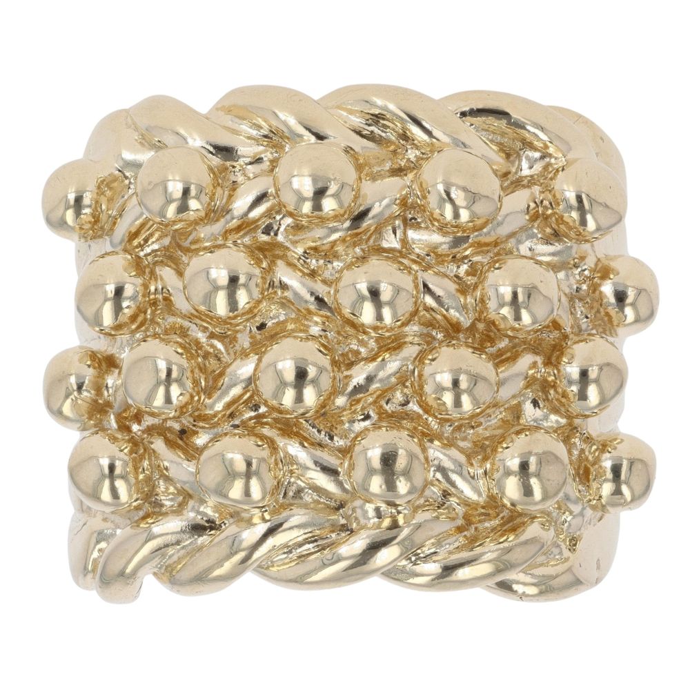 9ct Yellow Gold Four Row Keeper Ring RAMS761337054001 | Ramsdens Jewellery